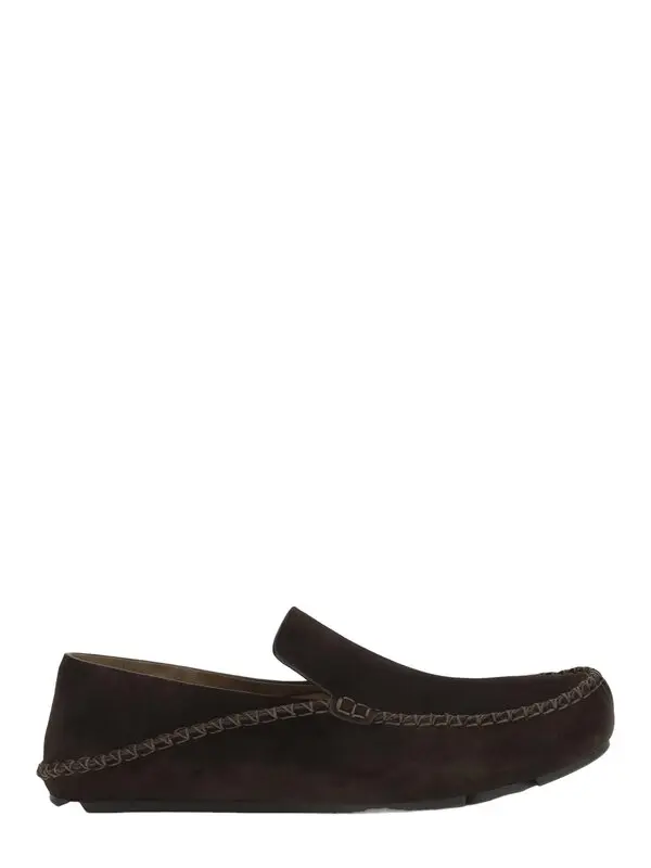 Loewe Suede Calfskin Rambla Loafers - Brown