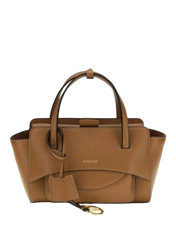 HIDESINS Calfskin Flap Small Handbag - Brown