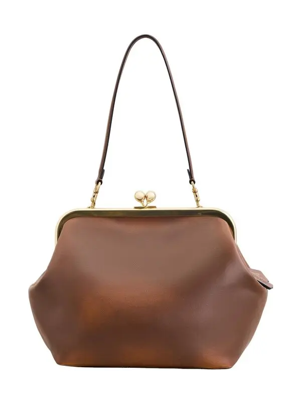COACH Kiss-lock Frame Bag 27 - Brown