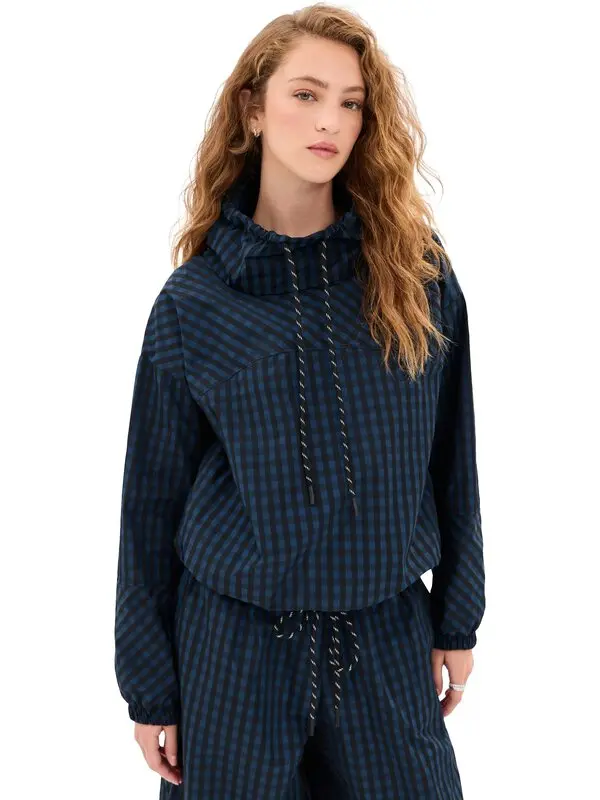 LE BOP Carson Anorak - Black/blue Gingham