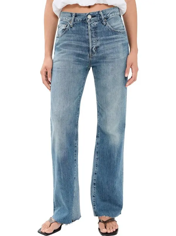 Moussy Vintage Asheville Remake Flare Jeans - Blue
