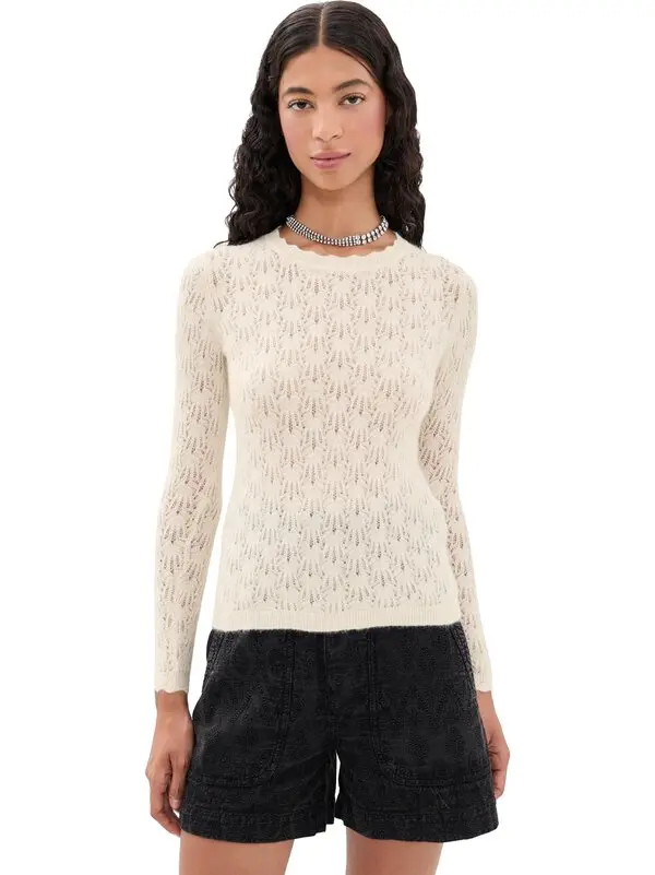 Isabel Marant Étoile Obeline Alpaca Blend Pointelle Knit Sweater - Ecru