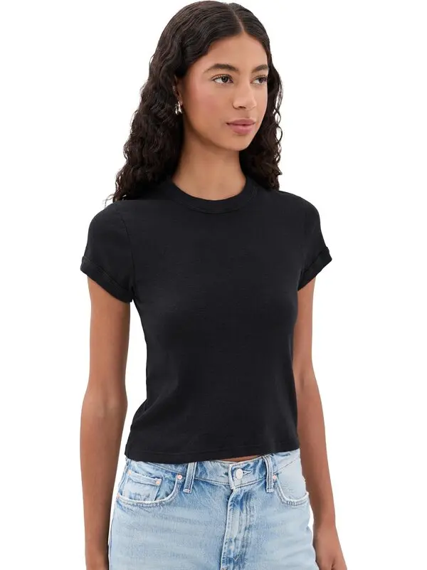 MOTHER The Itty Bitty Ringer Tee - Black