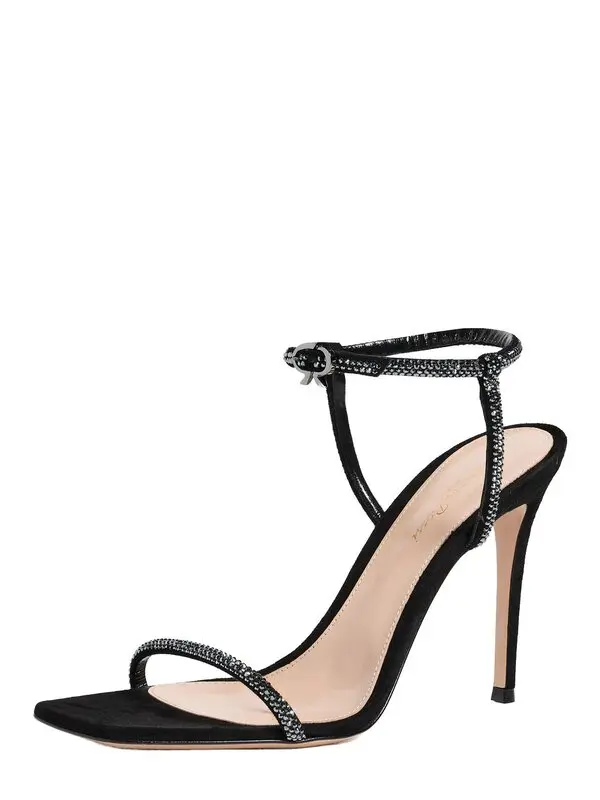 GIANVITO ROSSI Mayfair Embellished Stiletto Sandals - Black