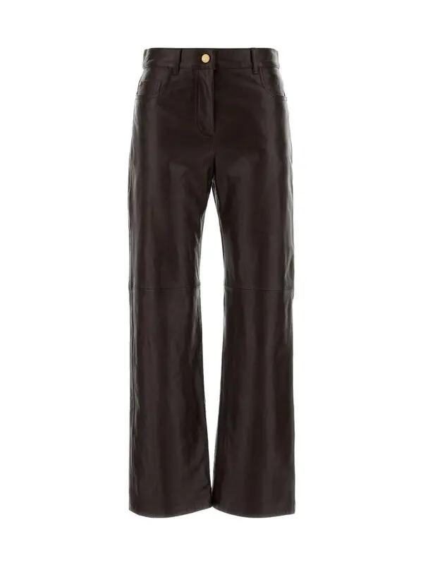 Max Mara Leather Trousers - Brown