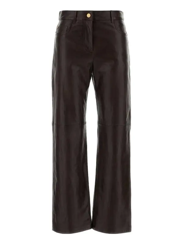 Max Mara Leather Trousers - Brown