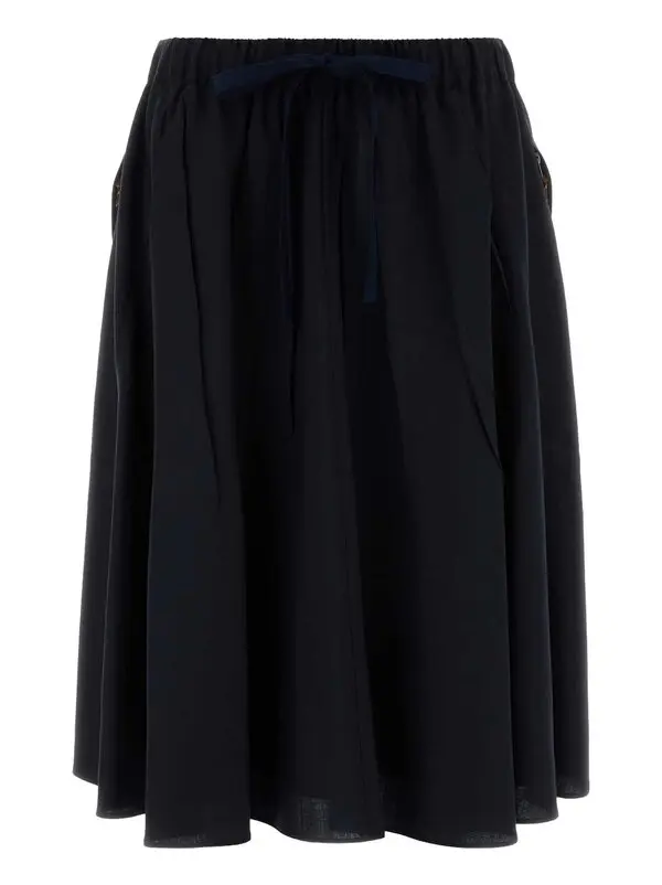 Prada Dark Wool Blend Skirt - Blue