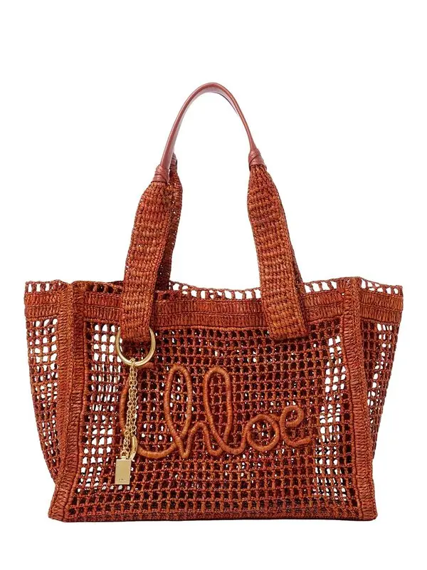 Chloé East-west Summer Banana Raffia Shoulder Bag - Multicolor