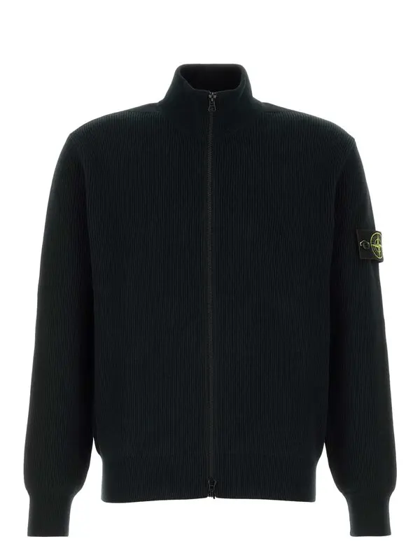 Stone Island Ribbed Zip-up Cardigan - Multicolor
