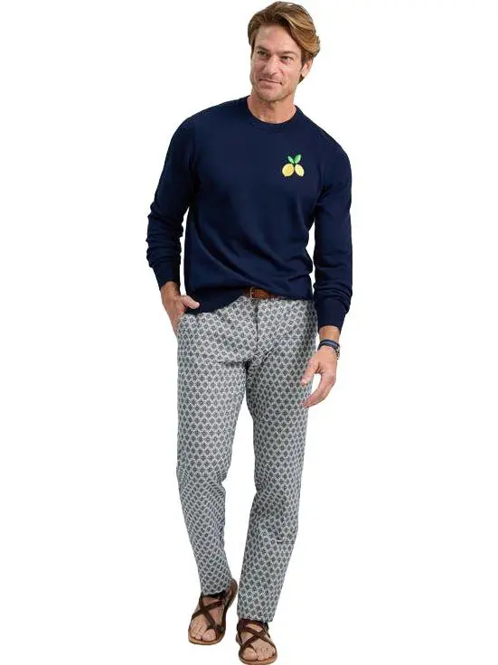 Mr Turk Clyde Slim Trouser Daisy Jacquard - Ink