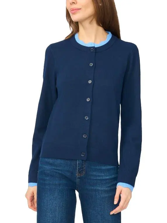 CECE DUPRAZ Crewneck Cardigan - Blue Midnight
