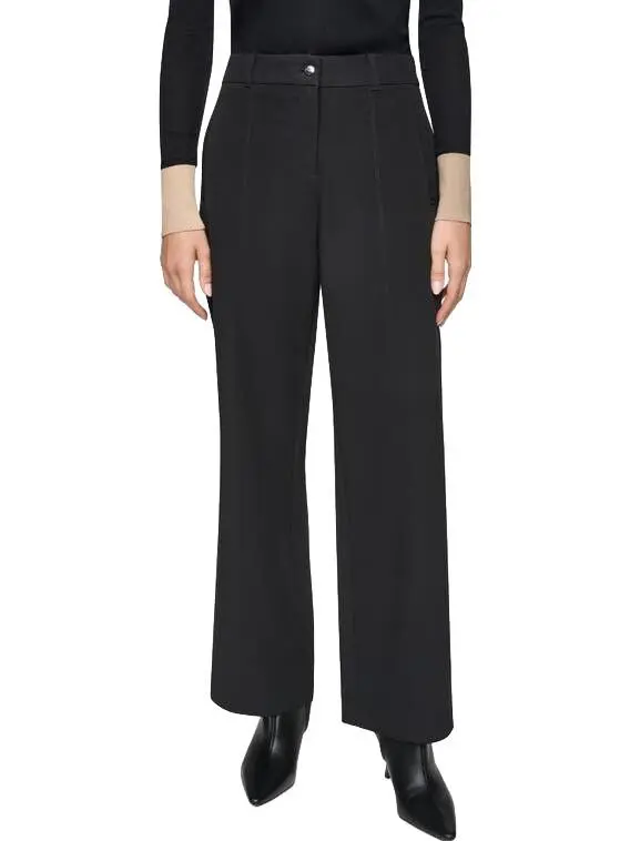 Dkny Seamed Stretch Flare Pants - Black