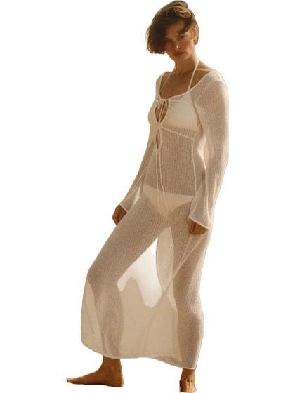 H&m Loose-knit Beach Dress - White