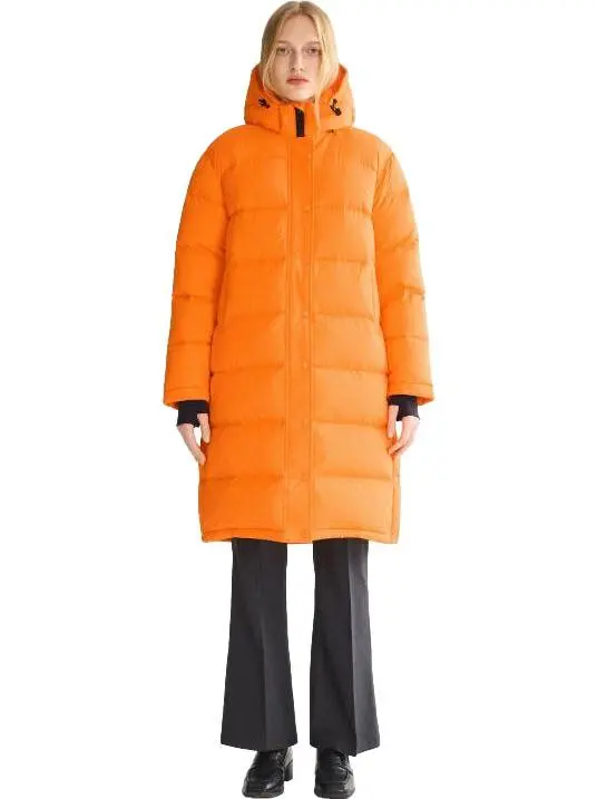 OROLAY Puff-o® Mid-length Down Puffer Jacket - Orange