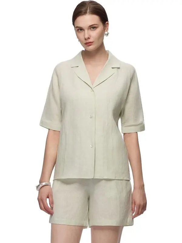 JUANA Hemp Camp Shirt - Light Mint