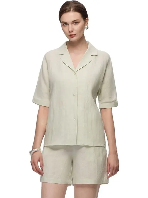 JUANA Hemp Camp Shirt - Light Mint