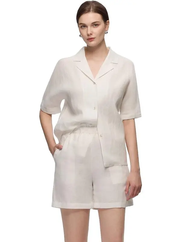 JUANA Hemp Camp Shirt - White