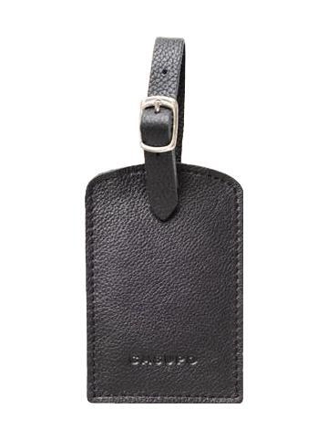 CASUPO Leather Luggage Tag With Buckle Closure - Black