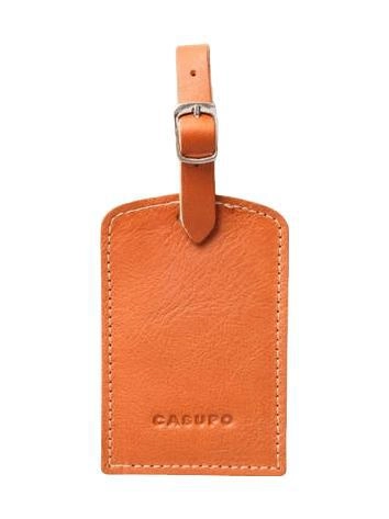 CASUPO Leather Luggage Tag With Buckle Closure - Natural