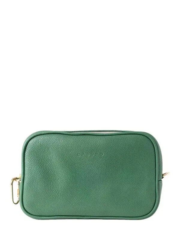 CASUPO Large Full-grain Leather Cosmetic Bag - Green