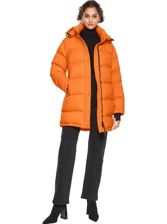 OROLAY Puff-o® Hip-length Down Puffer Jacket - Orange