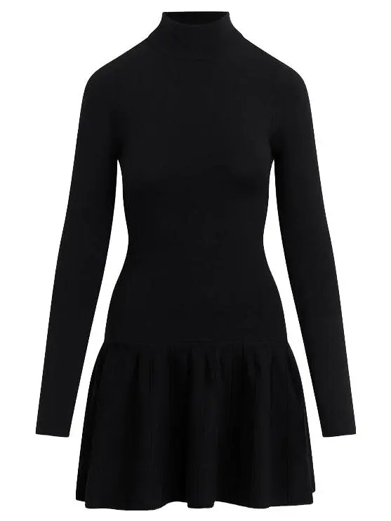 FAVORITE DAUGHTER The Perfect Daughter Long Sleeve Wool Blend Minidress - Black