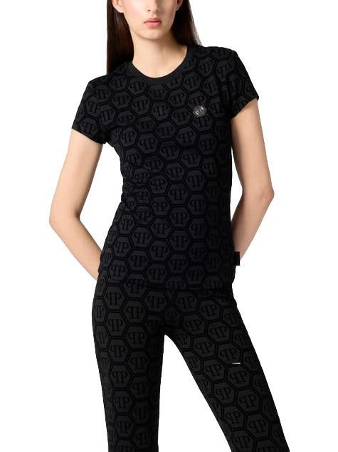 Philipp Plein Sexy Pure Fit T-shirt Jacquard Monogram Monogram - Black