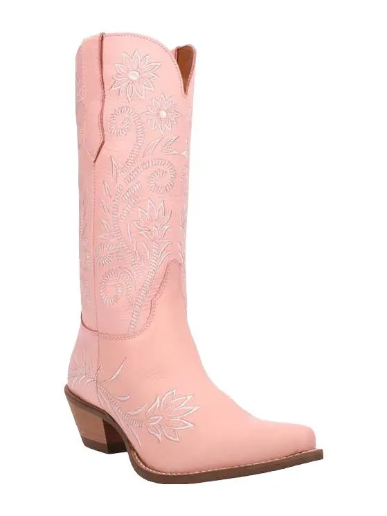 DINGO Buttercup Embroidered Western Boot - Pink