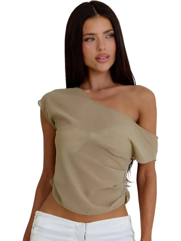 OUTCAST Alexus Longline Top - Tan