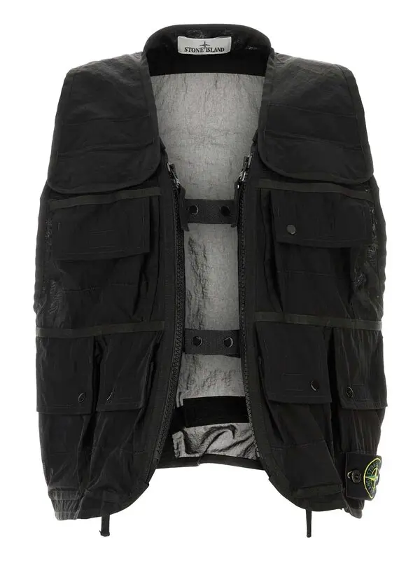 Stone Island Nylon Vest - Black