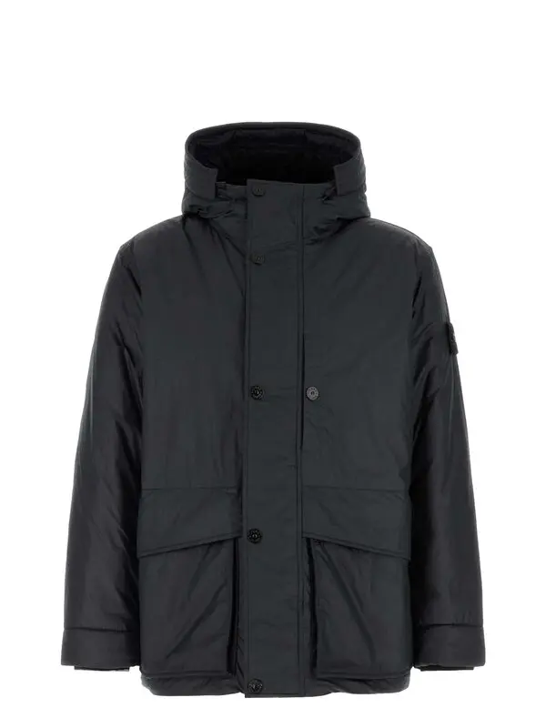 Stone Island Hooded Parka - Blue