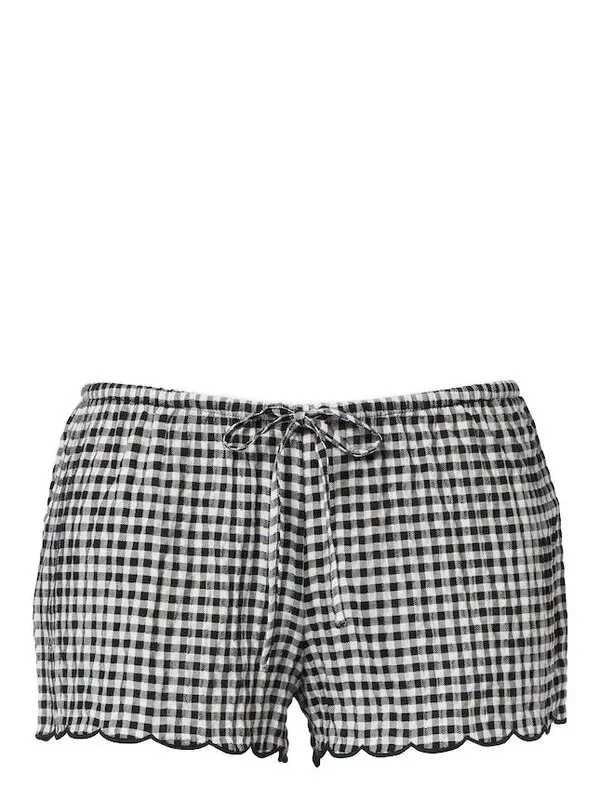 MONTCE Gingham Scalloped Shorts - Black