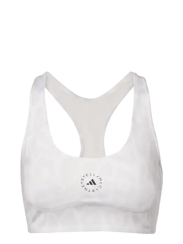 Adidas By Stella McCartney Logo Leopard-print Sports Bra - White