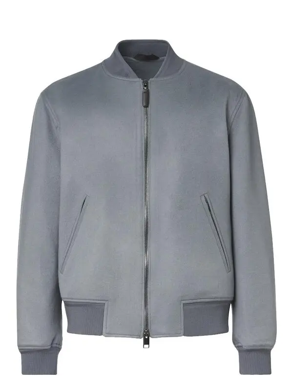 Brioni Wool And Cashmere Bomber Jacket - Grey