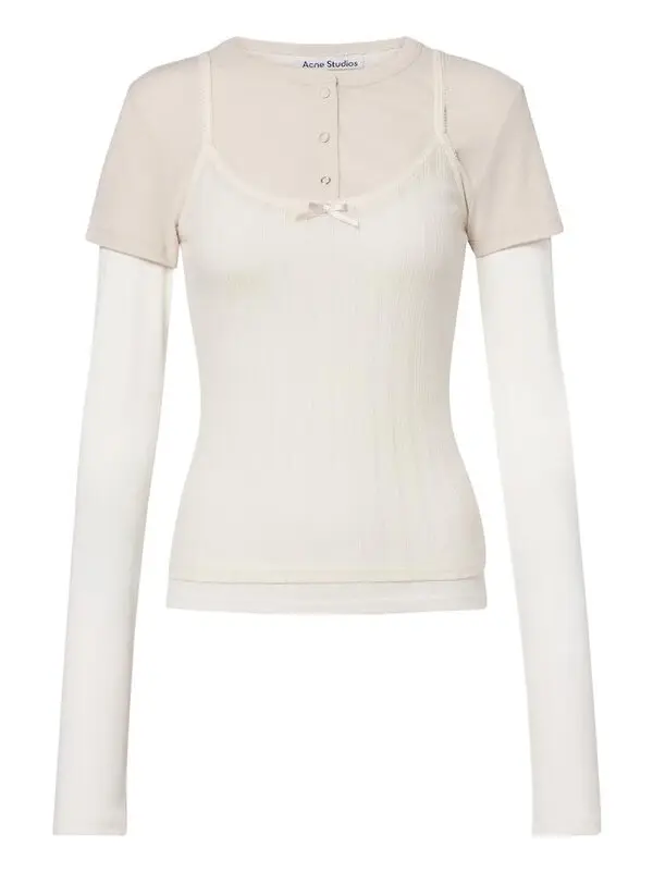 Acne Studios Layered Jersey Top - White