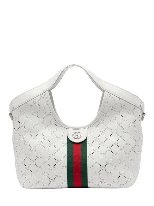 Gucci Giglio Small Leather Tote Bag - White