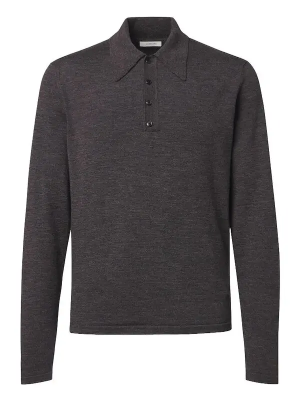 LEMAIRE Wool Polo Sweater - Brown
