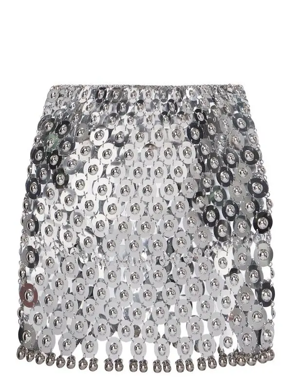 Rabanne Chainmail Embellished Miniskirt - Silver
