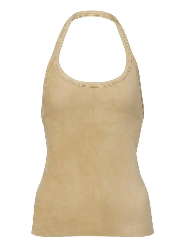 Stouls Suede Halterneck Top - Beige