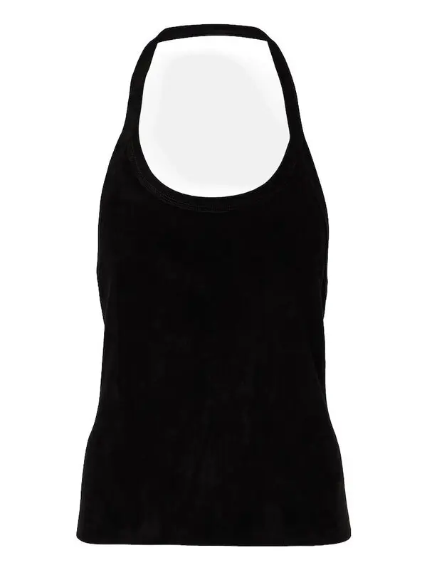 Stouls Halterneck Suede Top - Black
