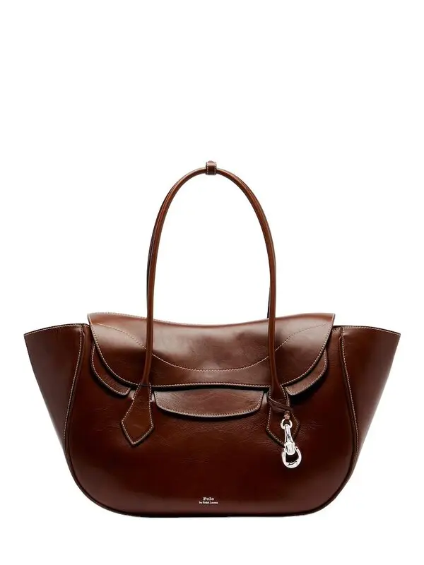 Polo Ralph Lauren Polo Blaze Large Leather Shoulder Bag - Brown