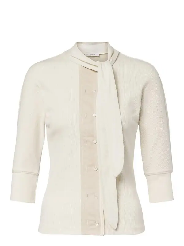 LEMAIRE Ribbed-knit Cotton And Linen Top - Beige