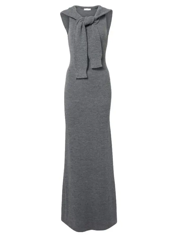AYA MUSE Knitted Maxi Dress - Grey