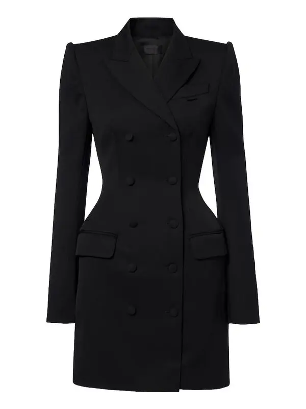 MUGLER Wool Blazer Dress - Black