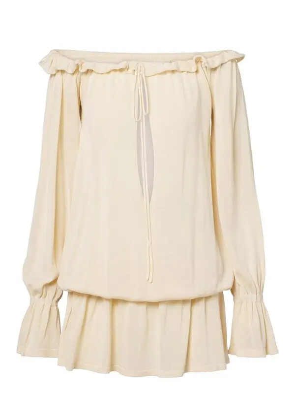 AYA MUSE Cryo Ruffled Minidress - Beige
