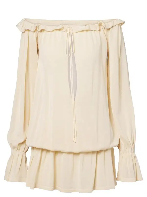 AYA MUSE Cryo Ruffled Minidress - Beige