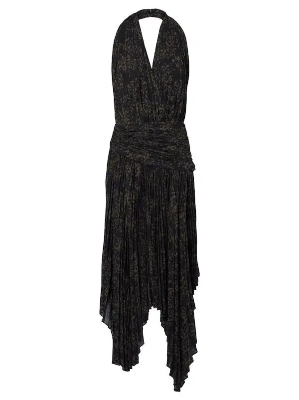 Proenza Schouler Paulina Draped Floral Georgette Midi Dress - Multicoloured