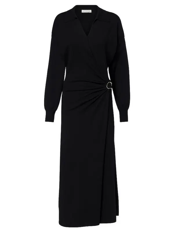 Altuzarra Ellington Gathered Midi Dress - Black