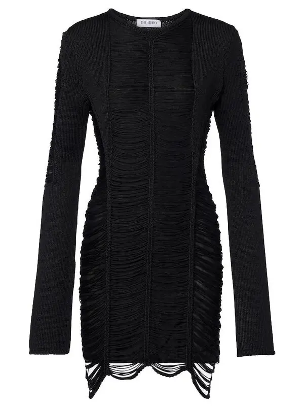Attico Fringed Minidress - Black