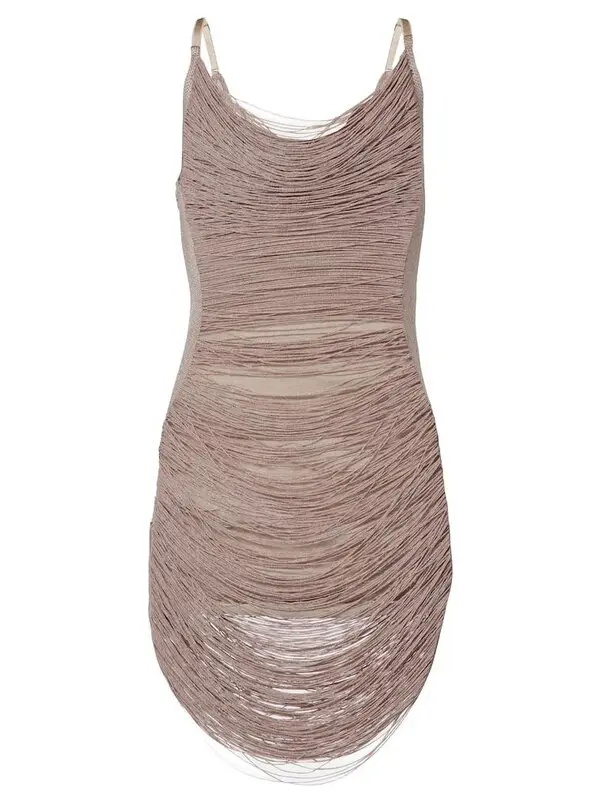 Attico Fringed Mini Dress - Silver